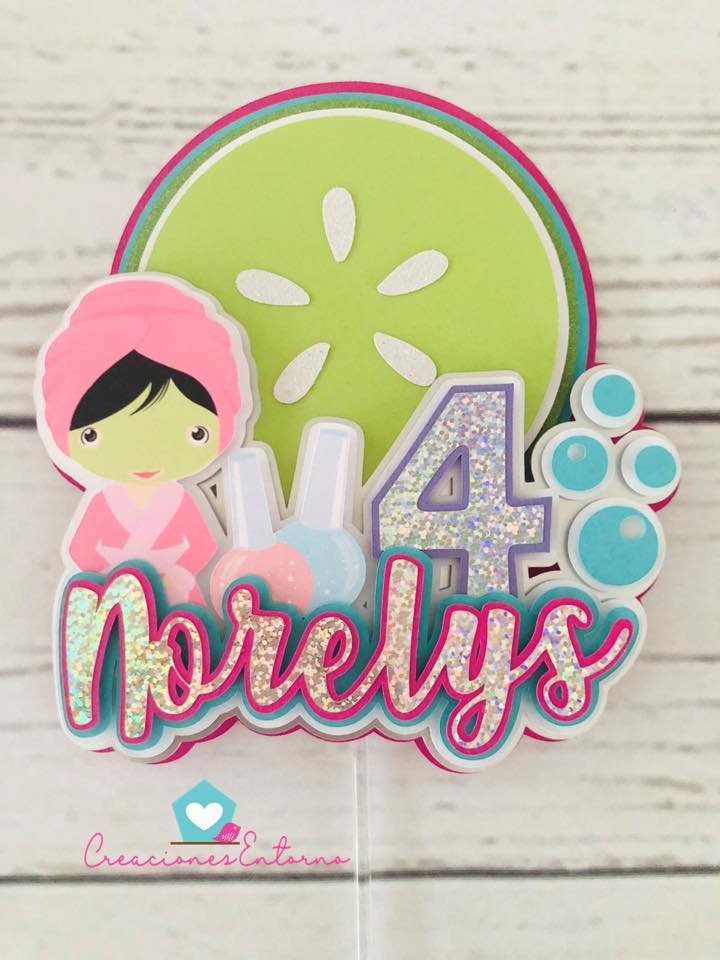 Personalize Spa Cake Topper Spa Party Cake Topper Spa Party | Etsy