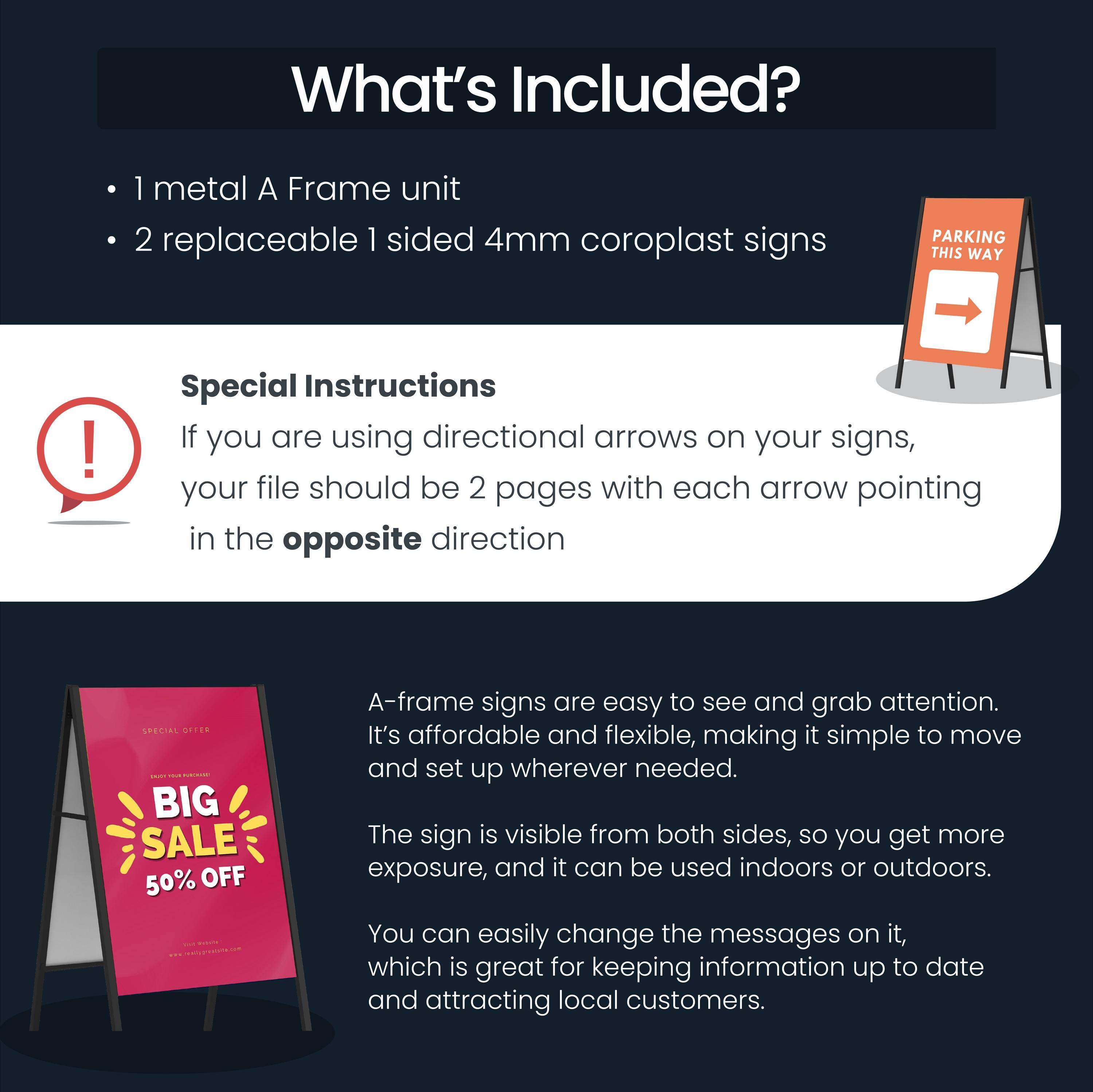 A Frame Sign - Custom 24x36 A Frame Sign - Double-sided Folding ...