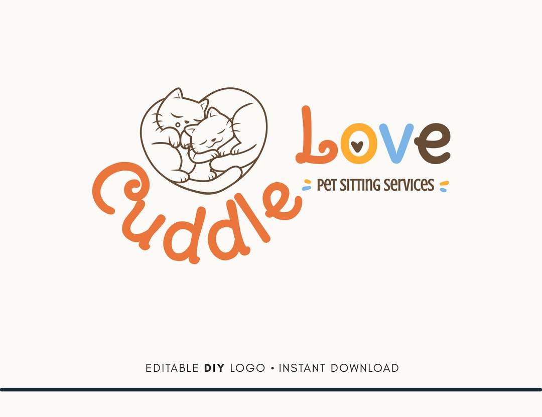 Editable Logo Design - DIY - Pet Sitting Logo - Pet Sitter Logo - Dog ...