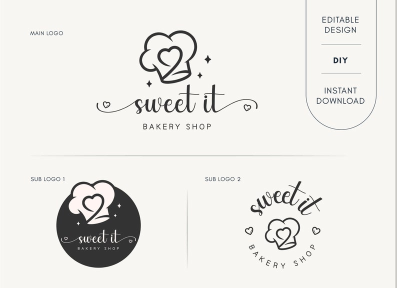 Editable Logo Design - Bakery Logo Design - Baking Logo - Baker Logo ...