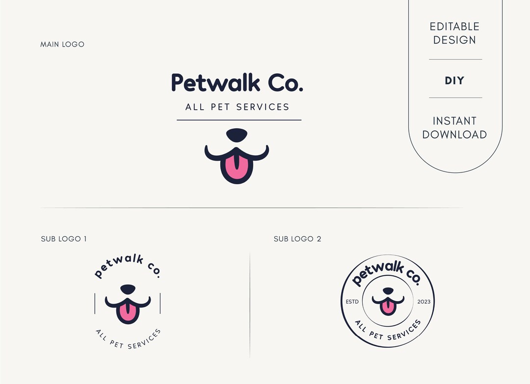 Editable Logo Design Pet Logo Pet Logo Design Dog Logo Dog Logo Design