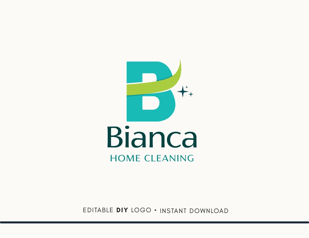 Editable Logo Design - Letter B Cleaning Logo Design - Cleaning Service ...