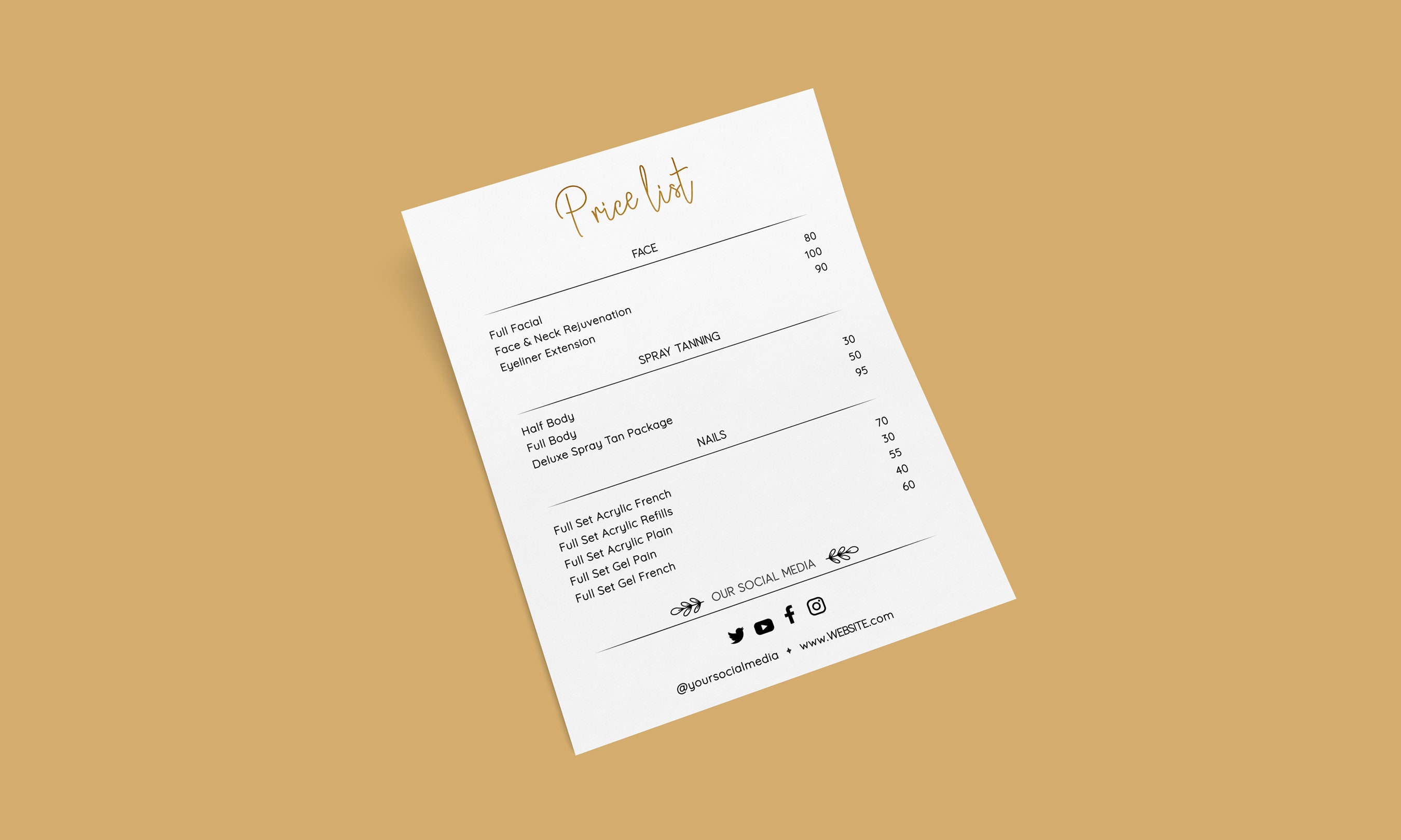 Editable Price List Template - Editable Price List - Small Business ...