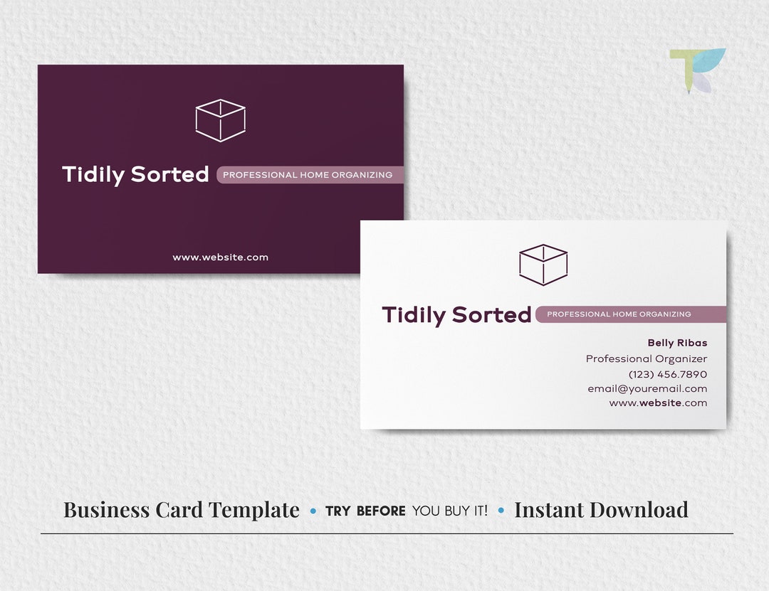 Professional Organizer Business Card Template – Personal & Home ...