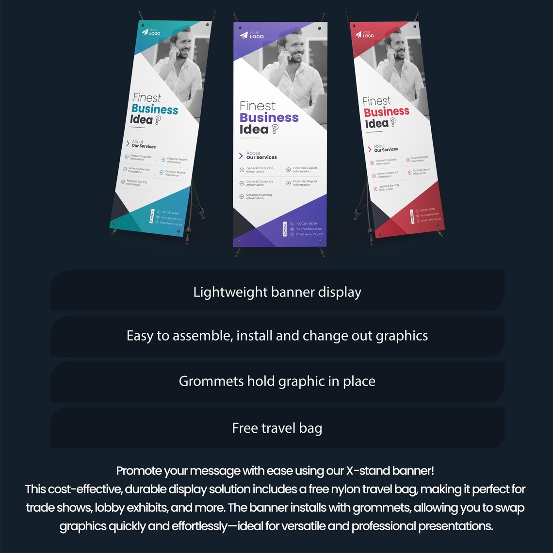 Custom Banner Stand - Banner Display for Events - Trade Show Banner ...