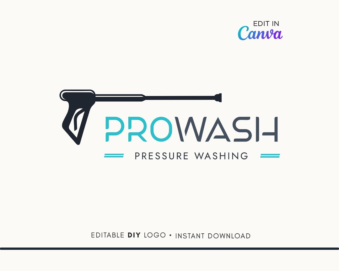 Editable Pressure Washing Logo Design - Pressure Cleaning Logo Template ...