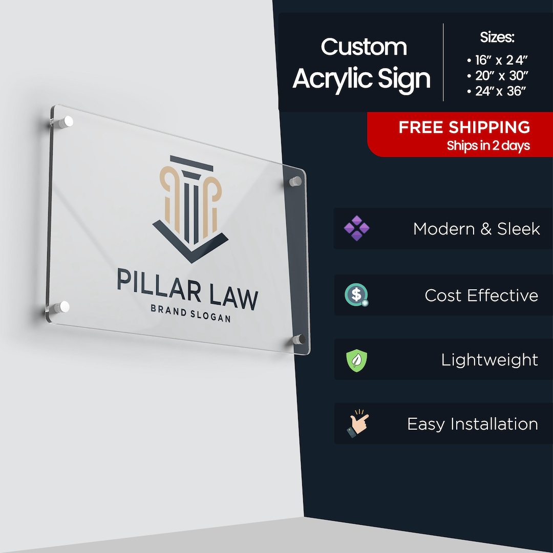 Clear Acrylic Sign Custom Acrylic Signs Personalized Acrylic Signs ...