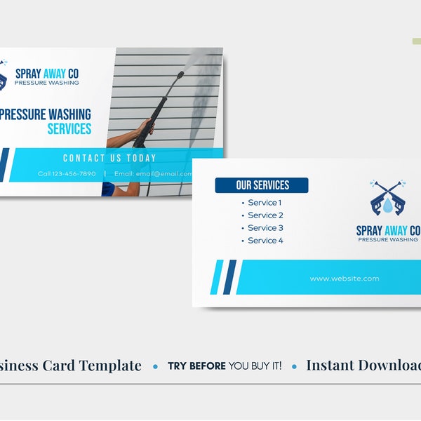 Power Washing Business Card - Etsy