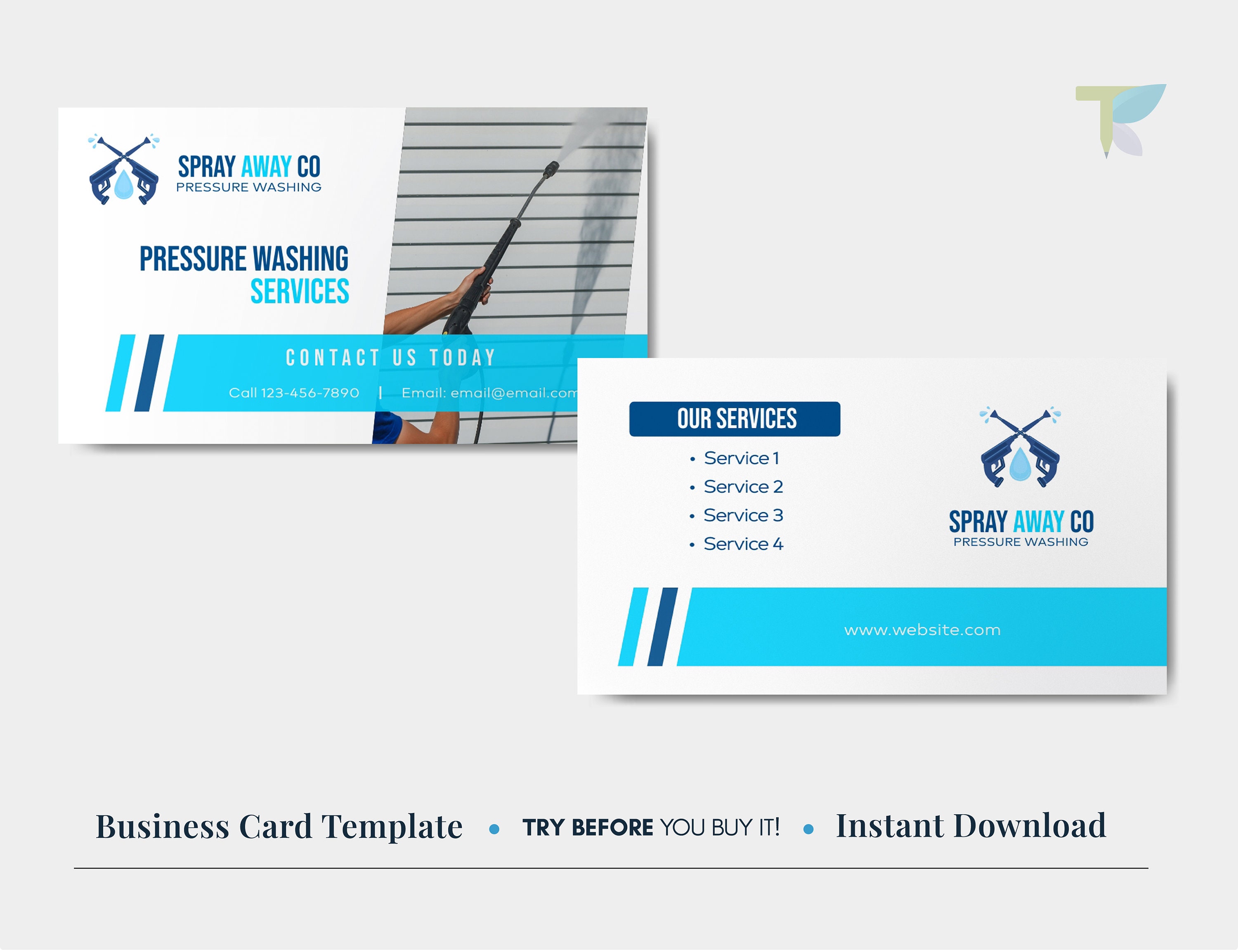 Pressure Washing Business Card Template – Power & Jet Washing Cards ...