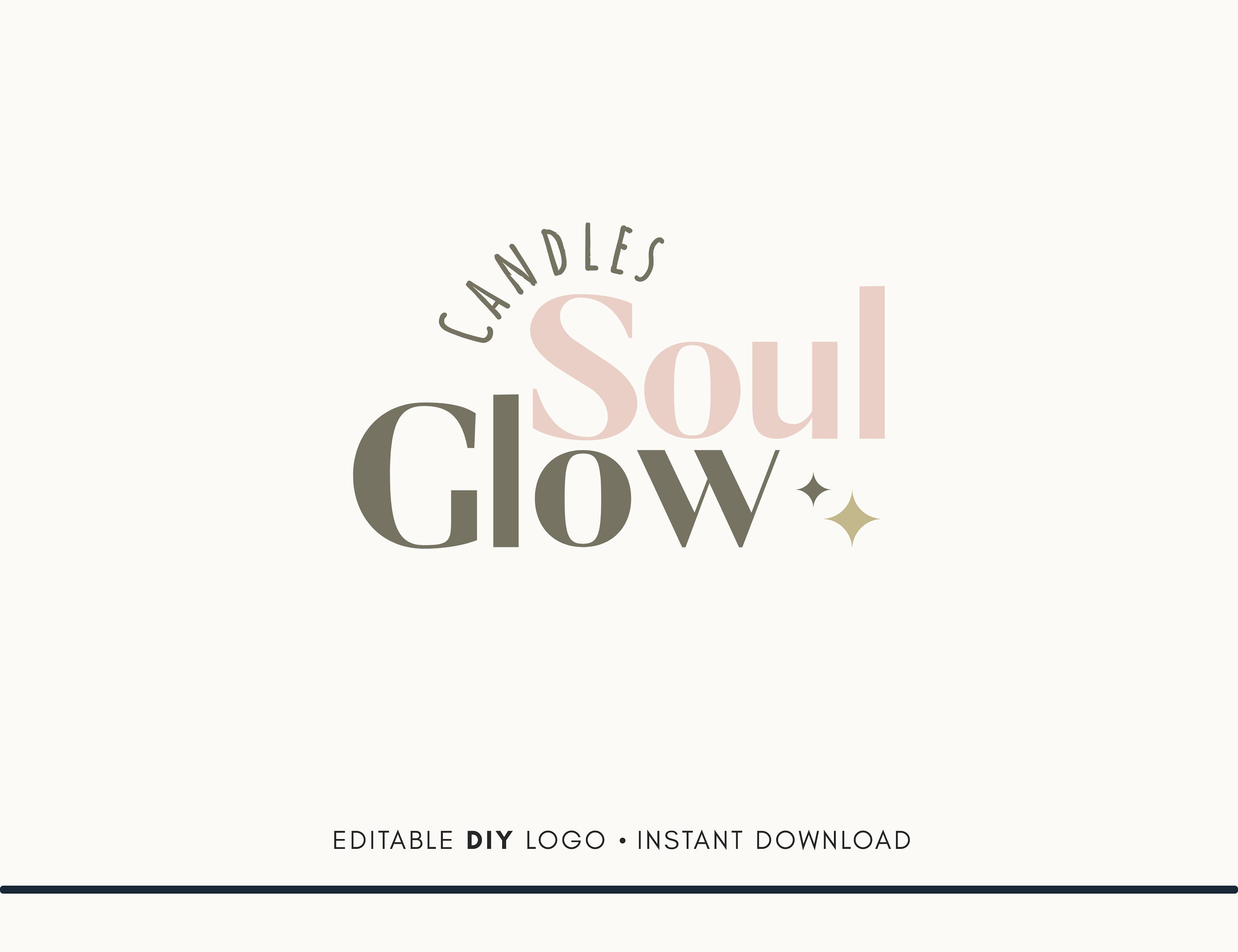Editable Logo Design - Candles Logo - Candle Shop Logo -DIY Logo ...