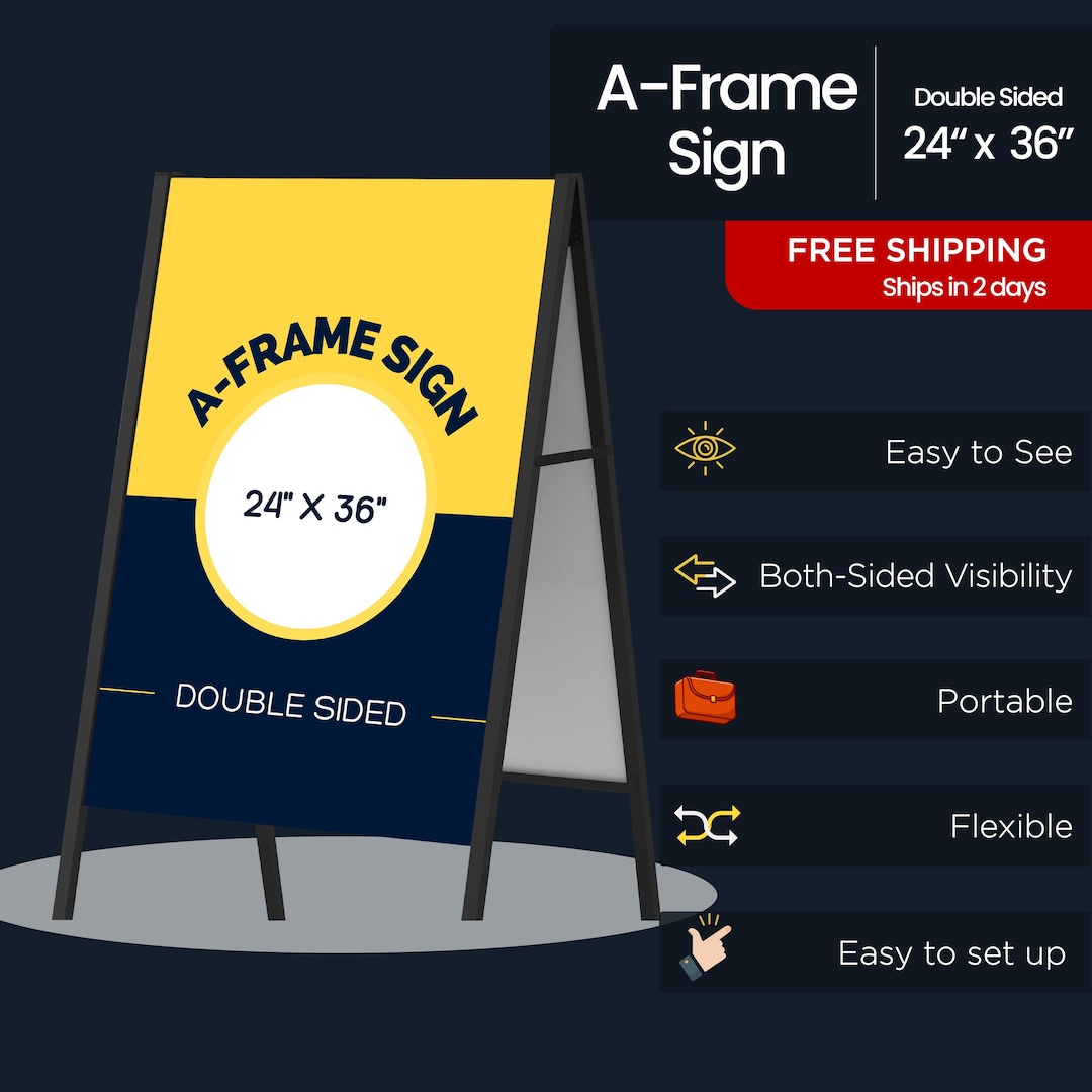 A Frame Sign - Custom 24x36 A Frame Sign - Double-sided Folding ...