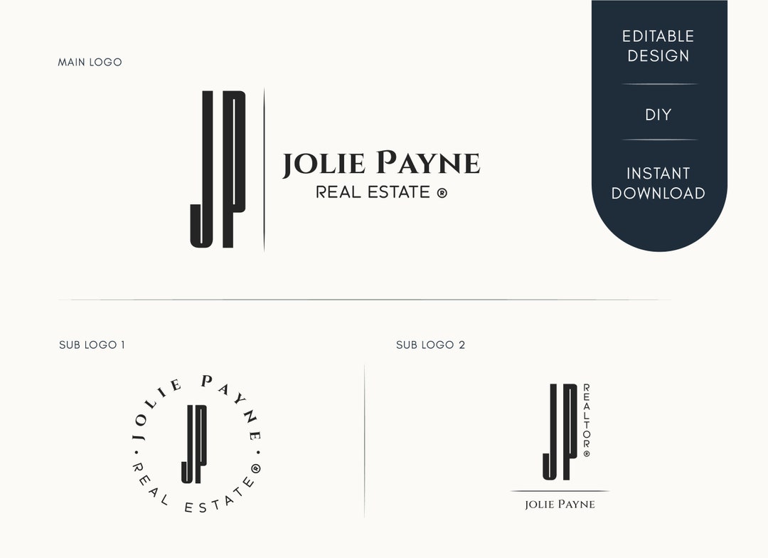 Editable Logo Design - Realtor Logo Design - Real Estate Logo - Instant ...