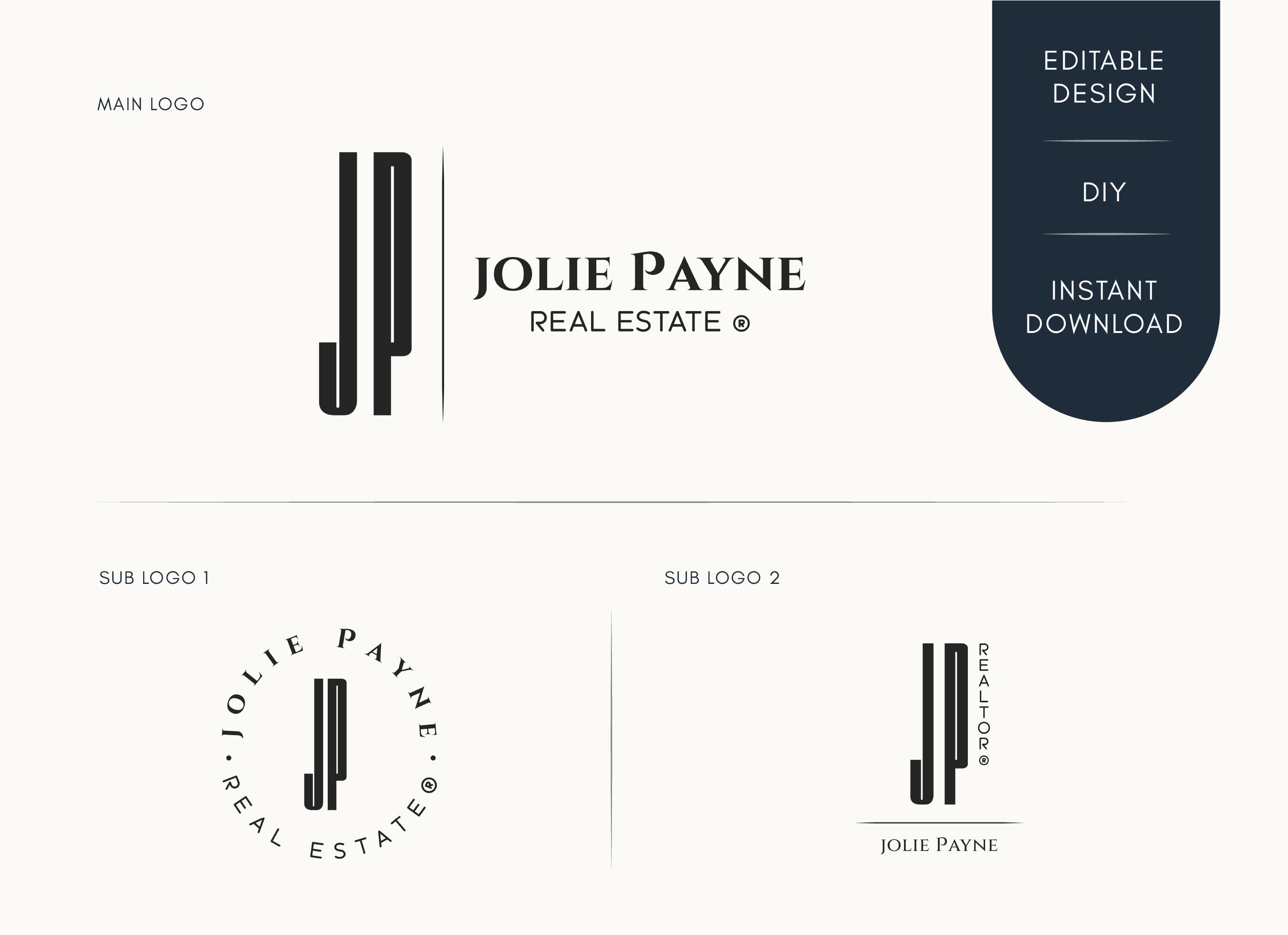 Editable Logo Design - Realtor Logo Design - Real Estate Logo - Instant ...