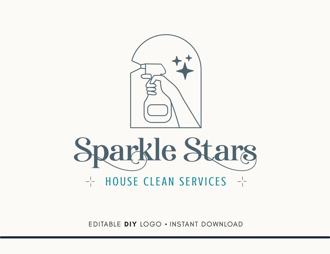 Editable Logo Design - DIY - Cleaning Service Logo Design - House Clean ...