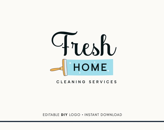 Cleaning Logo, House Cleaning Logo, Housekeeper Logo, Editable Office ...