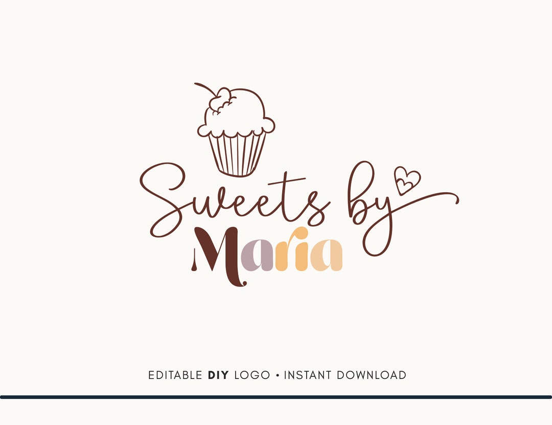 Editable Logo Design - Sweets Business Logo - Sweets Logo Design ...