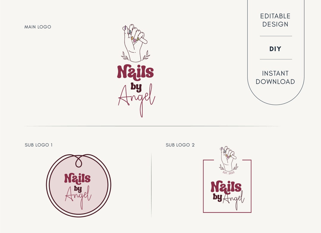 Editable Logo Design - Nails Logo Design - Nails Tech Logo - Nails by ...