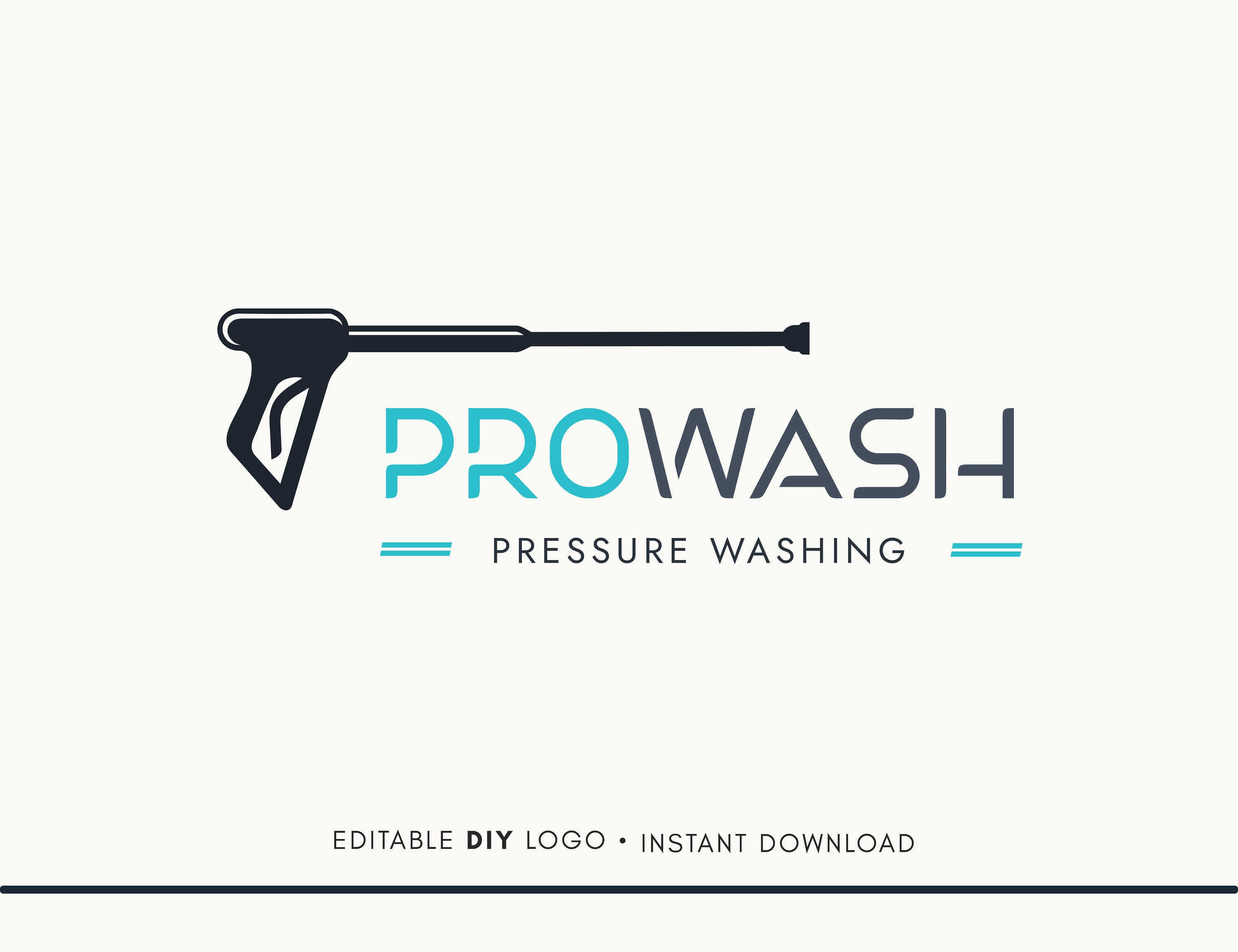Editable Logo Design - Pressure Washing Logo Template - Power Washing ...
