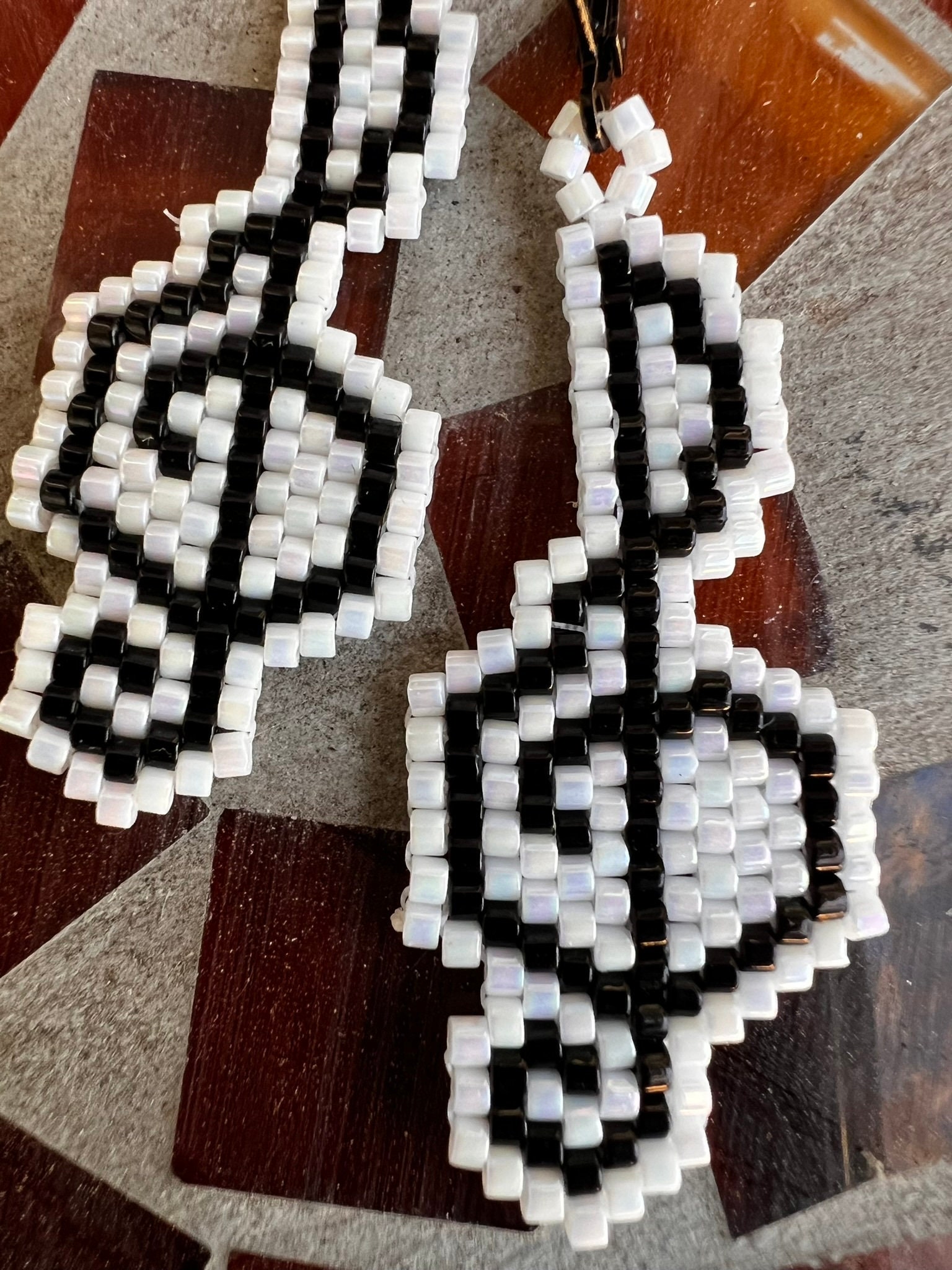 Treble Clef Bead Stitch Earrings - Etsy