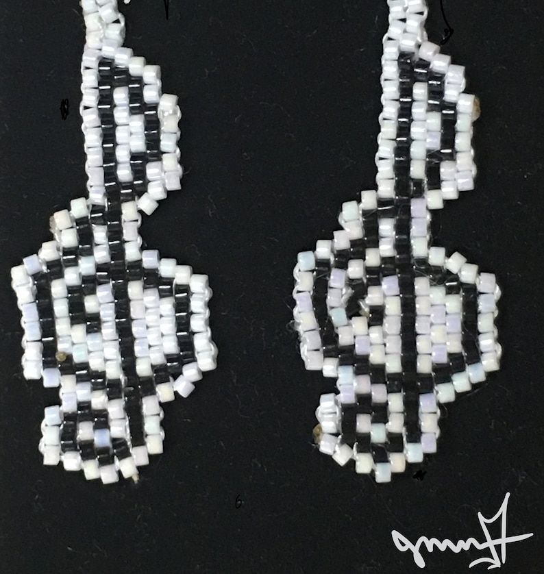 Treble Clef Bead Stitch Earrings - Etsy