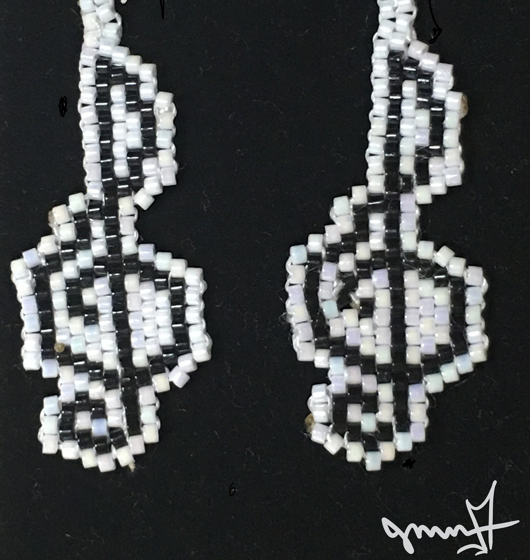 Treble Clef Bead Stitch Earrings - Etsy
