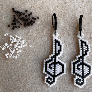Treble Clef Bead Stitch Earrings - Etsy