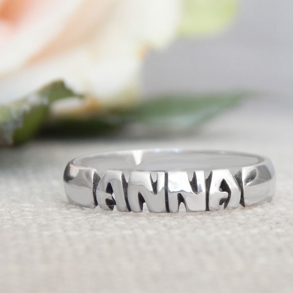 Name Ring Sterling Silver - Etsy