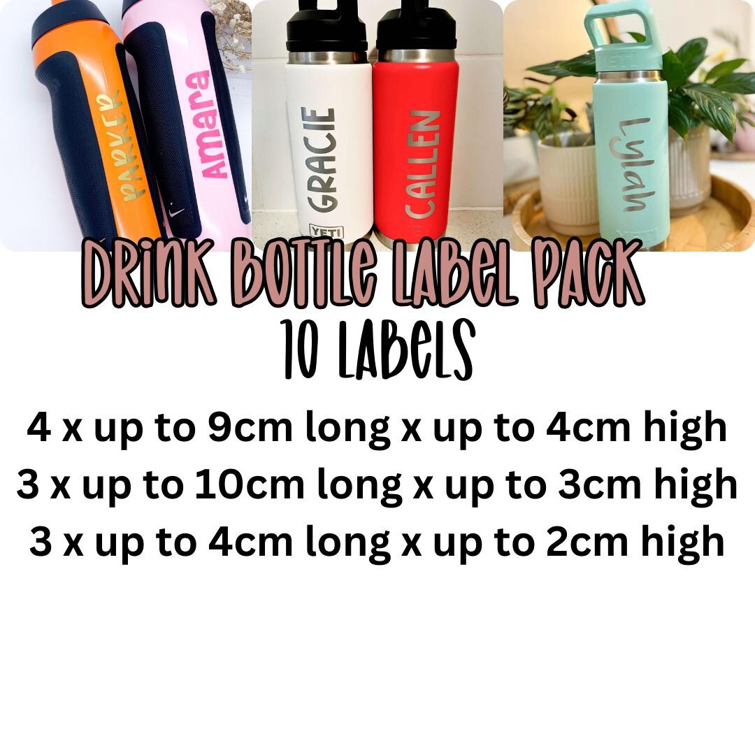 CUSTOM LABEL PACK | Drink Bottle Label Pack | Personalised Labels ...