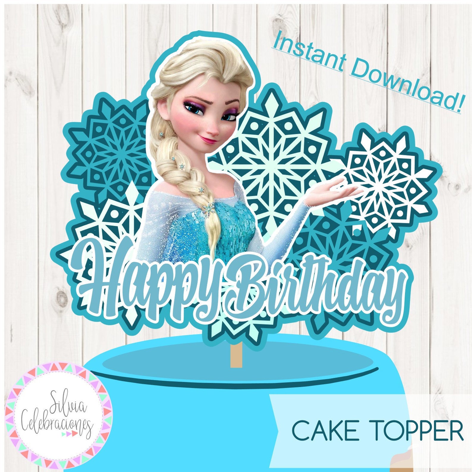 FROZEN Descarga Instantánea Elsa Topper de Pastel | Etsy