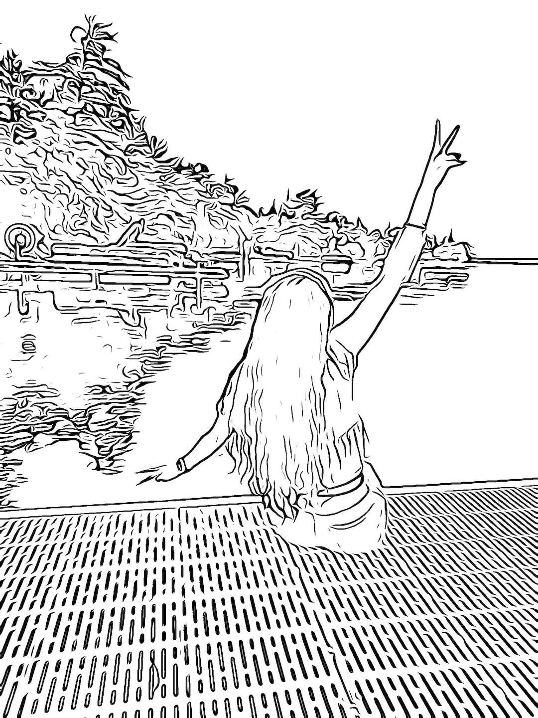 Lake Life Coloring Page - Etsy