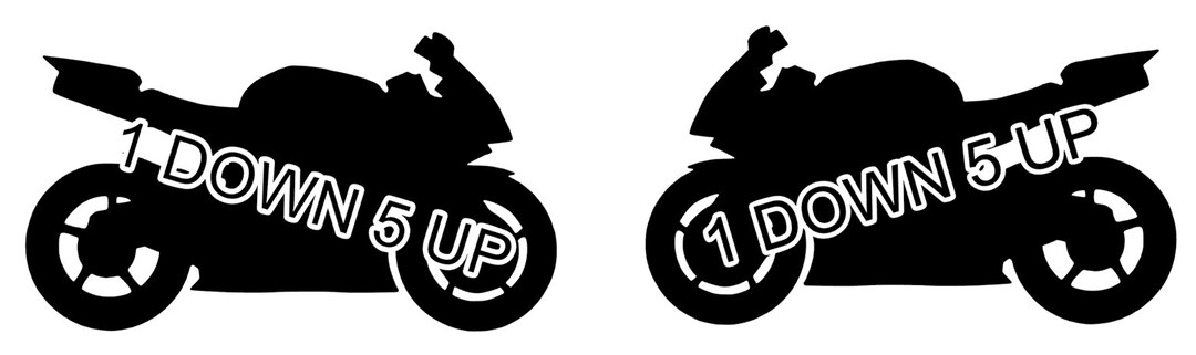 Express Your Style With the 1 Down 5 up Vinyl Decal Motorcycle Decal ...