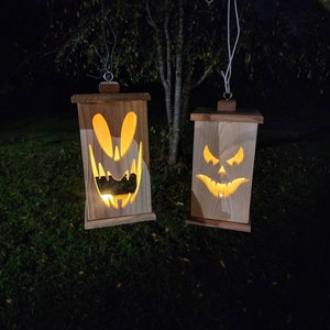 Wooden Jack O LANTERN BOX Rustic Halloween Lantern - Etsy UK