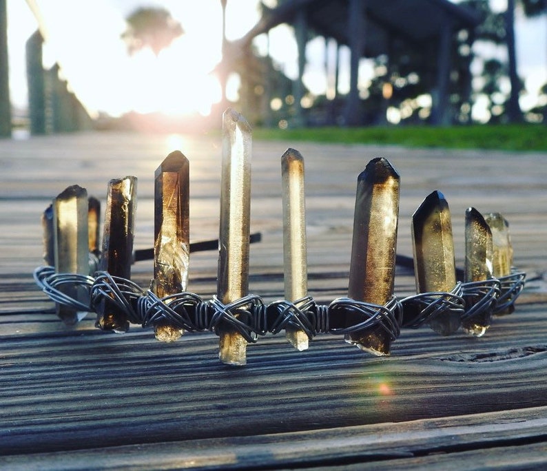 Smoky Quartz Jewelry Crystal Headband Smoky Quartz Crown - Etsy