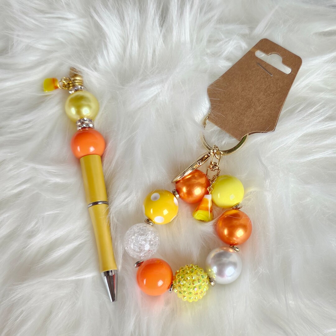 Candy Corn Beaded Pens Fall Autumn Beaded Pens Halloween Candy - Etsy