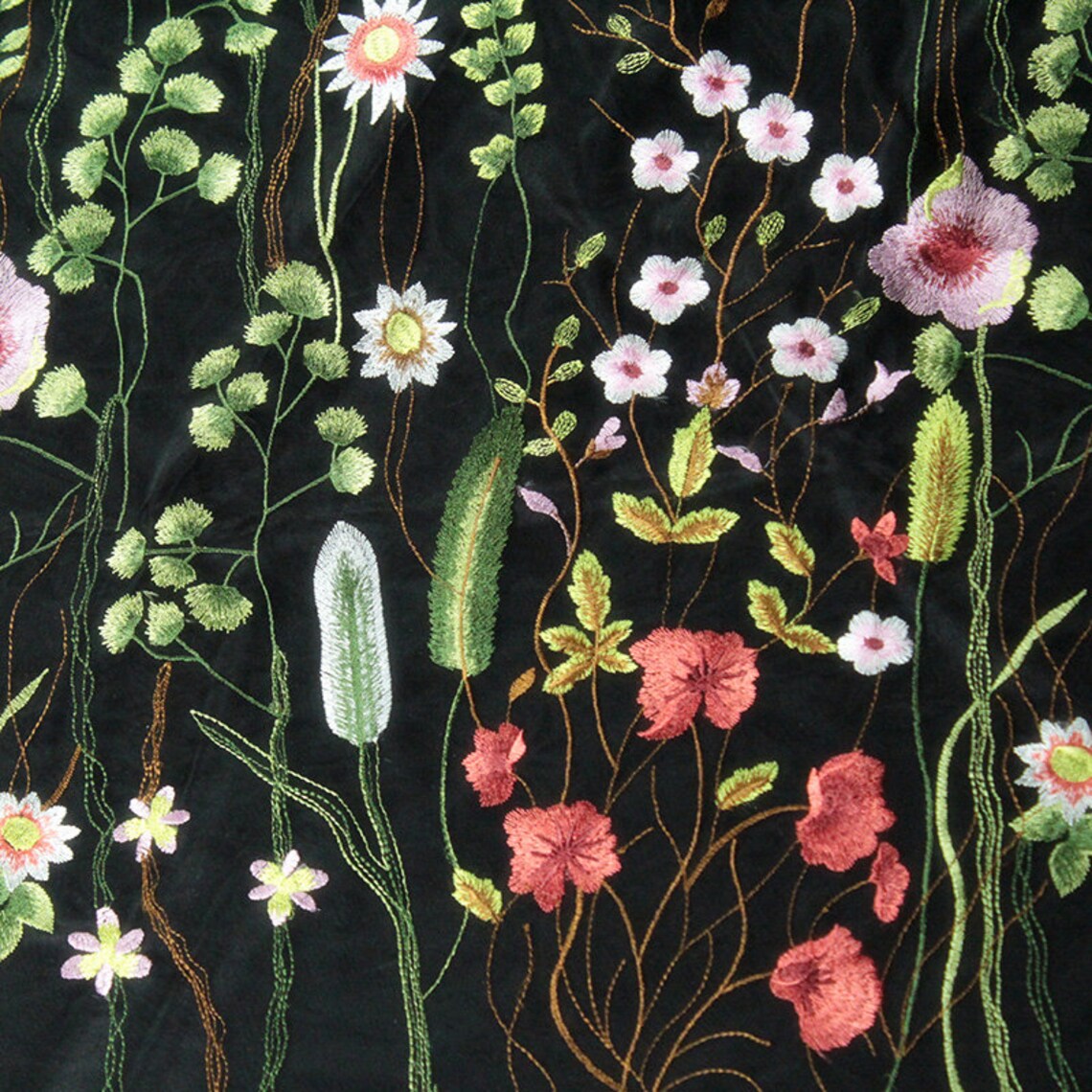 Multi Colors Heavy Embroidered Floral Lace Fabric Mesh - Etsy