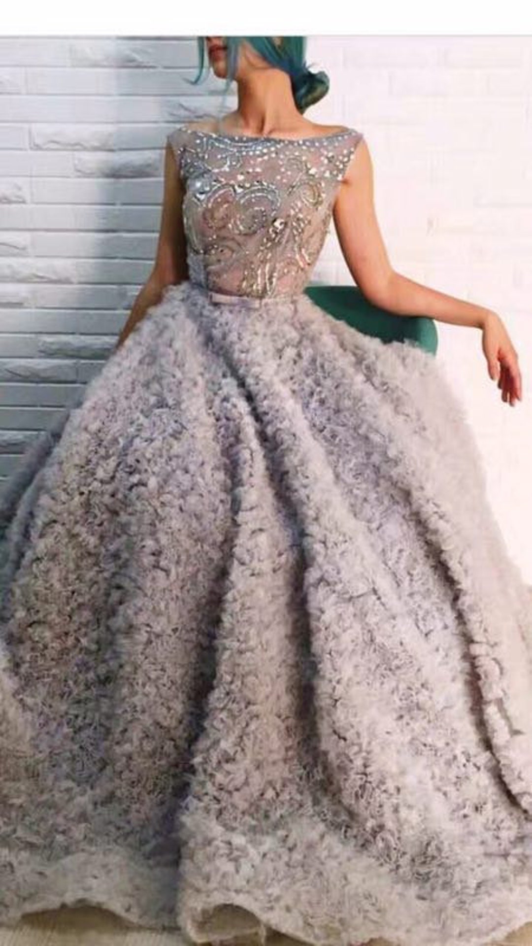 Light Gray 3D Tulle Deluxe Fabric off White 3D Fabric - Etsy
