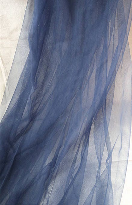 Dark Blue Navy Blue Netting Mesh Fabric, Tulle Fabric by the Yard Multi ...