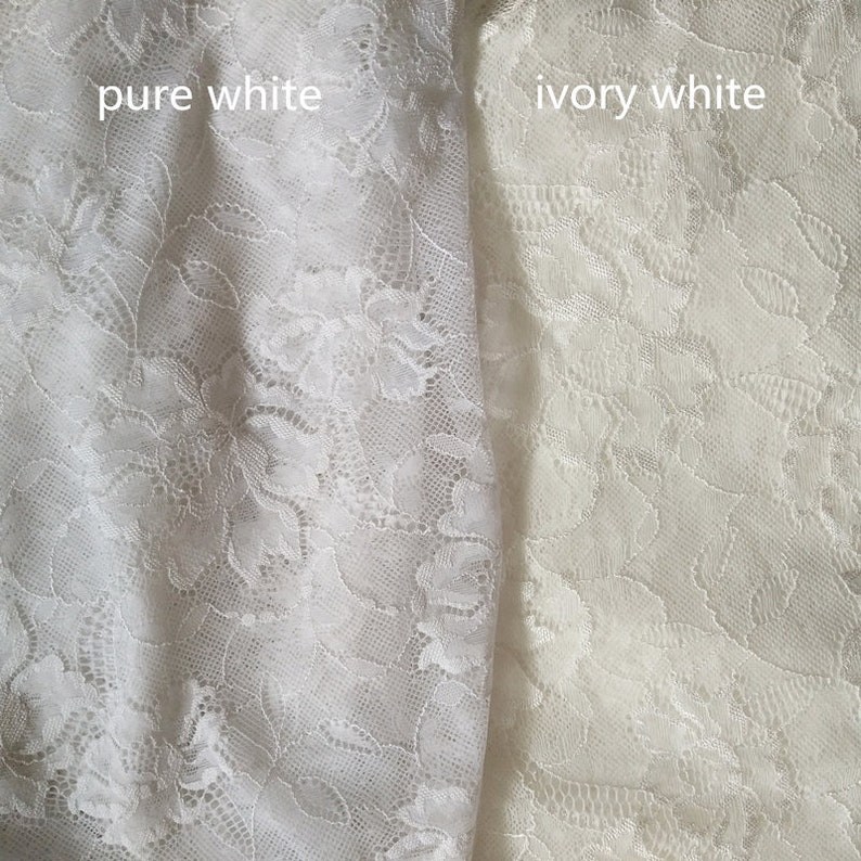 Quality Ivory White 4-way Stretch Lace Fabric White Elastic - Etsy