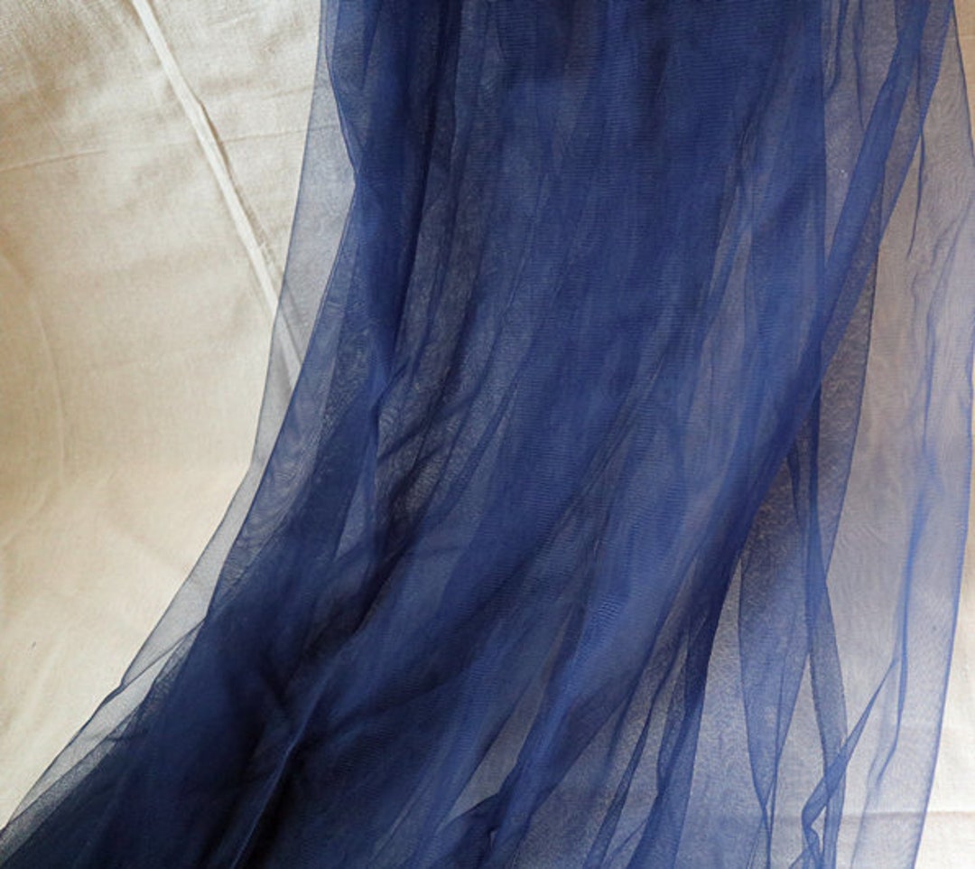Navy/ Dark Blue Tulle Fabric by the Yard, Very Good Quality Netting ...