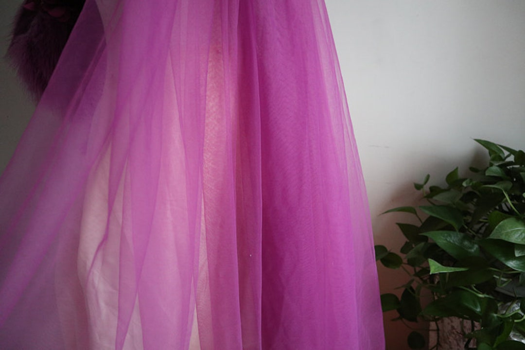 Purple Soft Tulle Fabric, Netting Veil Fabric by the Yard, Dust Pink ...