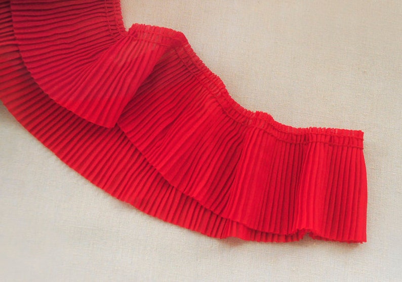 Chiffon Pleated Ruffled Fabric Trim by the Yard Multi Colors | Etsy