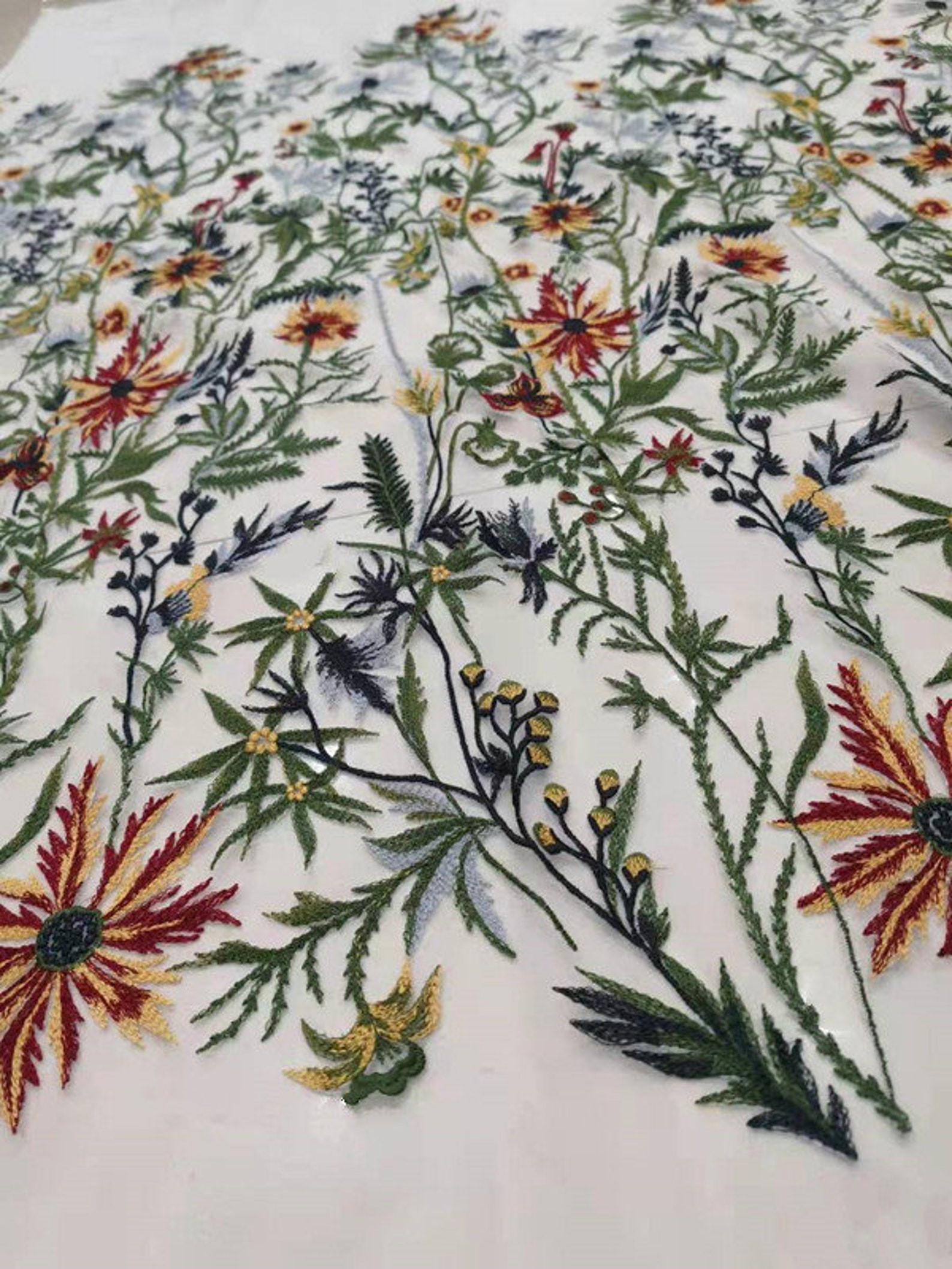 Fine Quality Heavy Embroidered Floral Lace Fabric Huate - Etsy