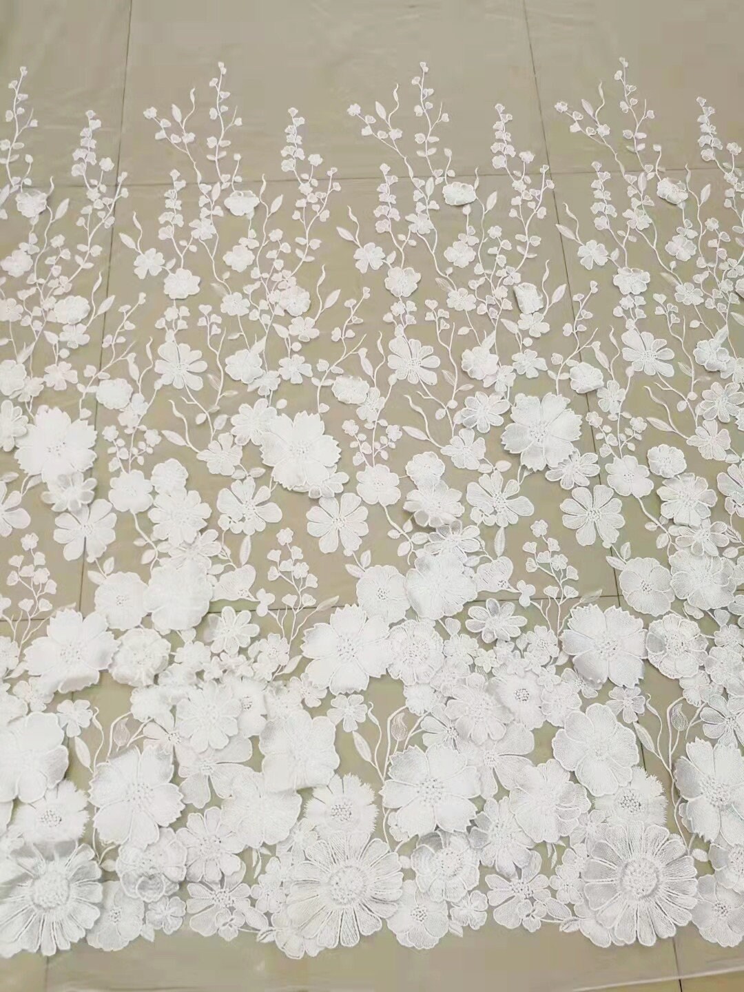 3D Flowers Lace Fabric by the Yard Multiple Floral - Etsy