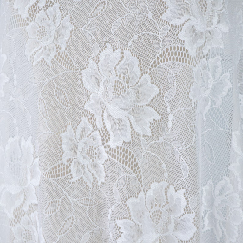 Quality Ivory White 4-way Stretch Lace Fabric White Elastic - Etsy