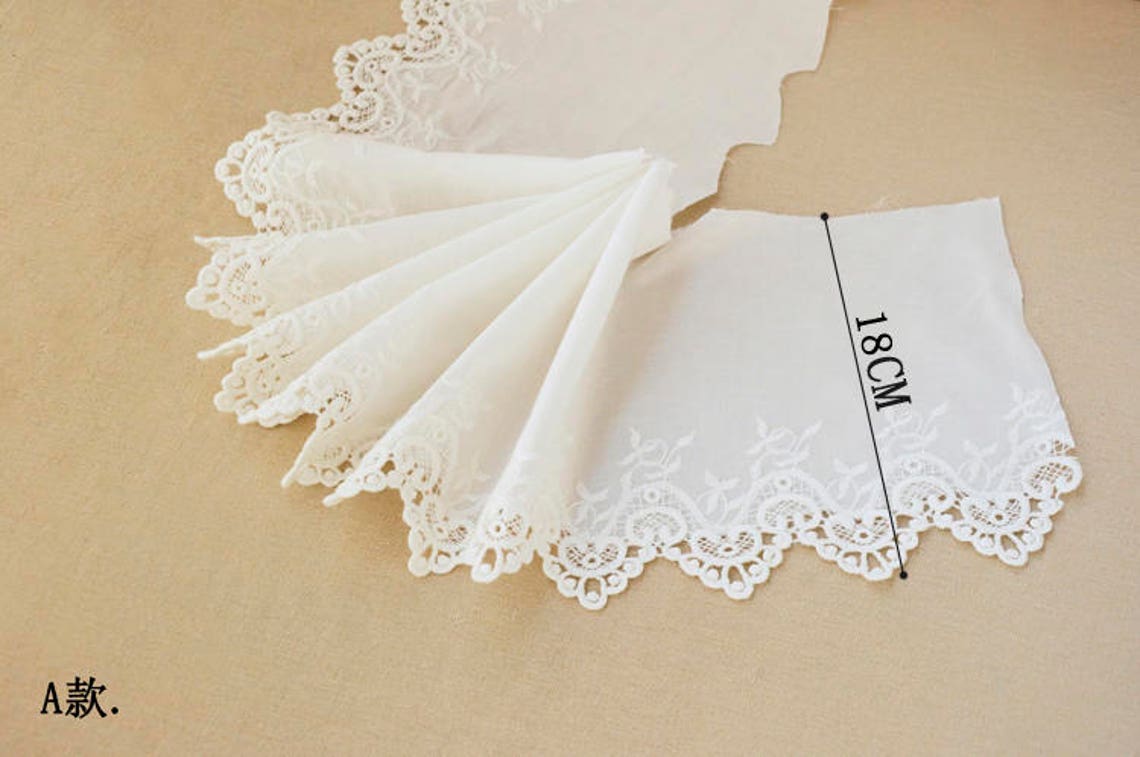 Floral Scalloped Edge Lace Trim Embroidered Lace Trim Fabric - Etsy