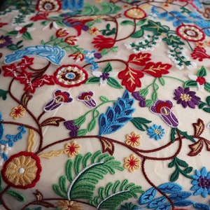 Haute Couture Heavy Embroidered Floral Lace Fabric, Mesh Embroidery ...