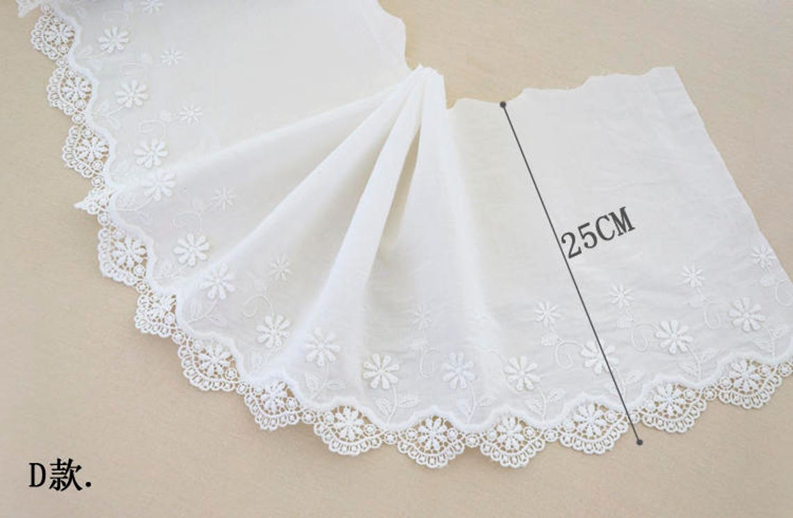 Floral Scalloped Edge Lace Trim Embroidered Lace Trim Fabric - Etsy