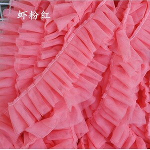 Light Pink Ruffled Tulle Trim, 5 Cm Wide 3D Ruffled Lace Trim, Tutu ...