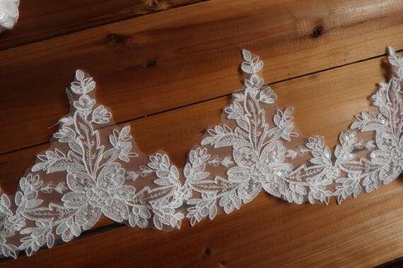 New Sale French Embroidered Bridal Lace Trim by the Yard - Etsy