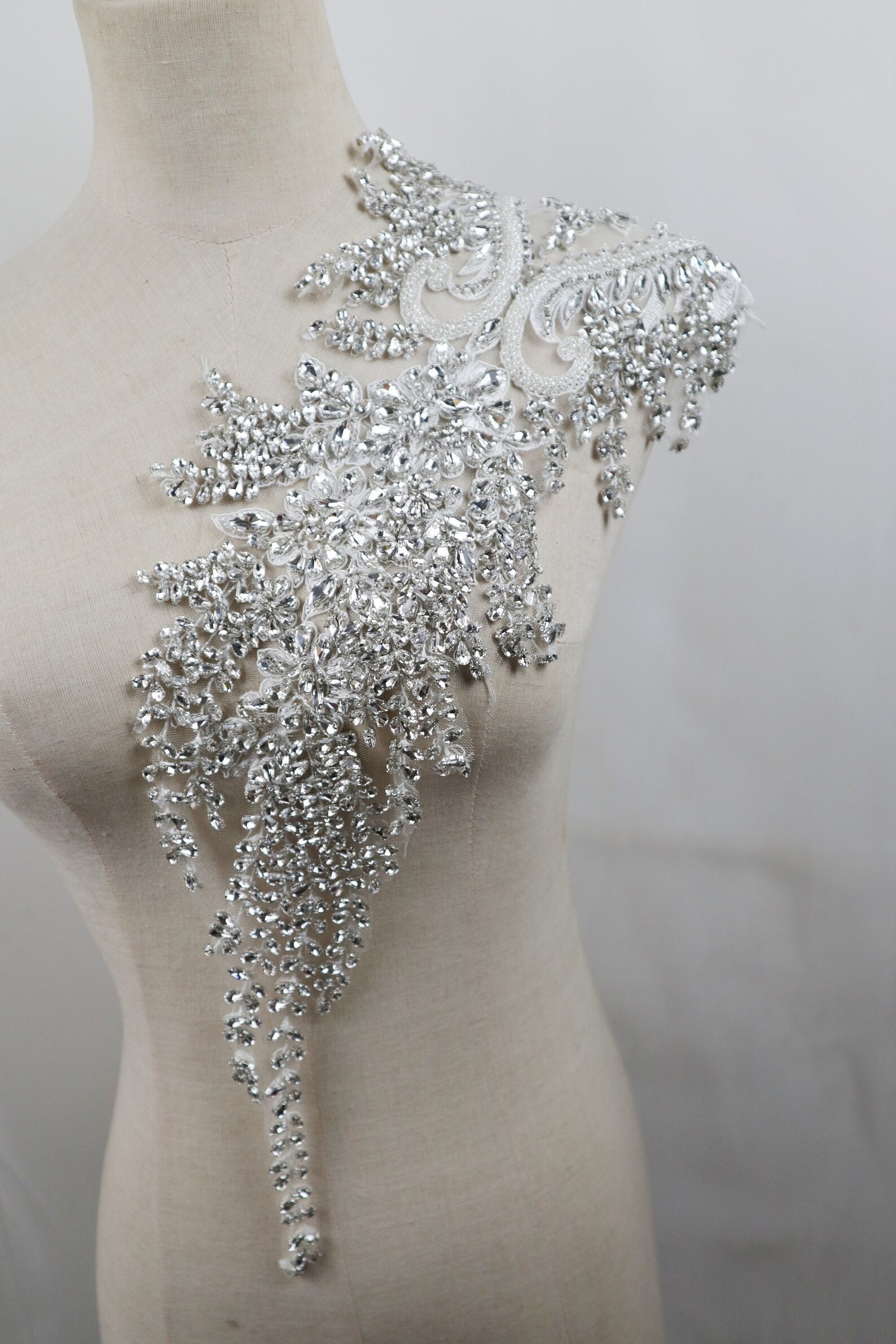 Big Silver Rhinestone Applique Handcraft Rhinestone - Etsy